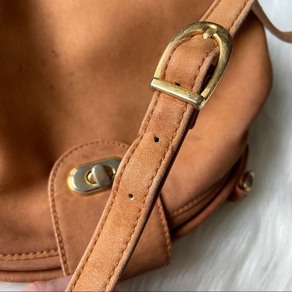 Bags | Vintage Genuine Leather Crossbody Turn Lock Bag | Poshmark